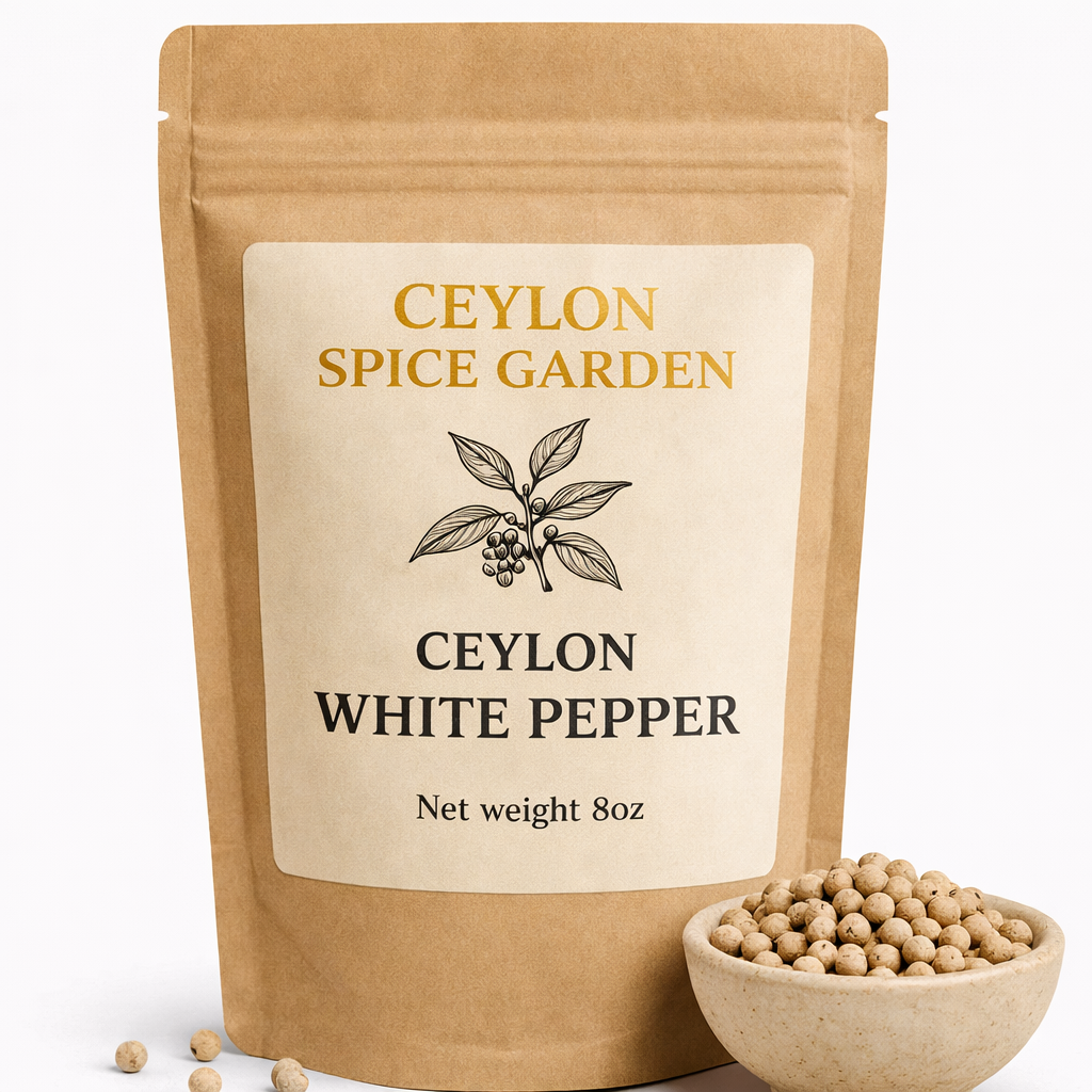 Premium Ceylon White Pepper - Authentic Sri Lankan Whole Peppercorns ...